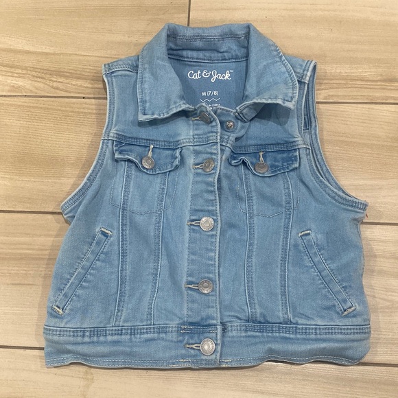 Cat & Jack | Jackets & Coats | Cat And Jack Girls Jean Vest Sz 78 ...